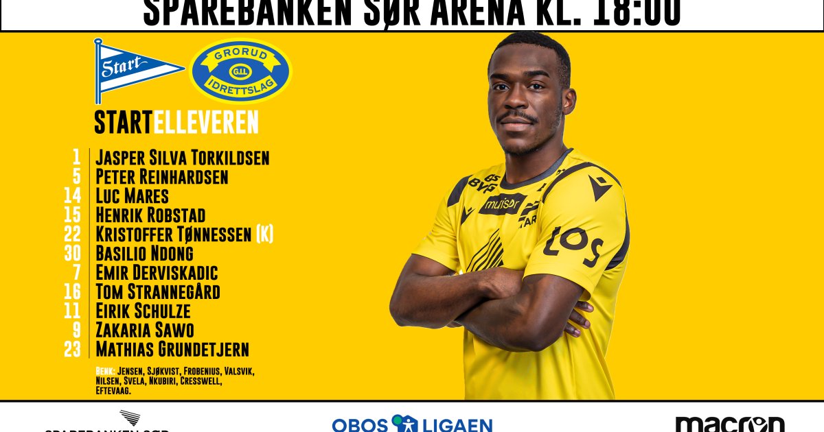 Disse starter mot Grorud / Start