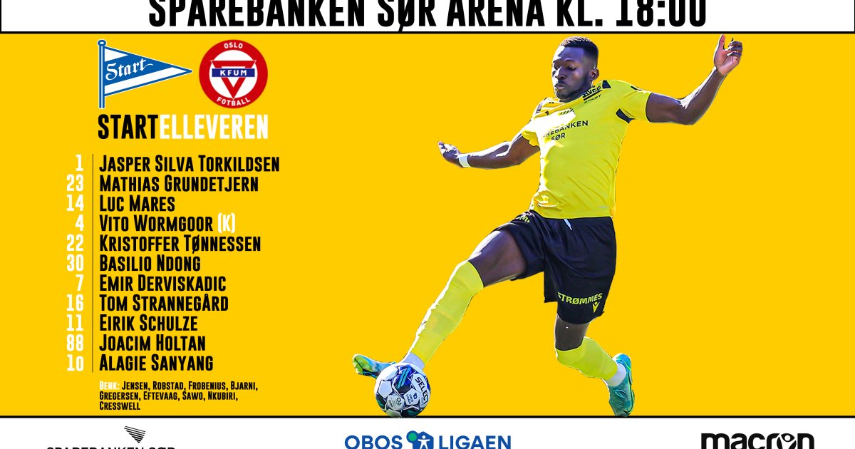 Disse starter mot KFUM / Start