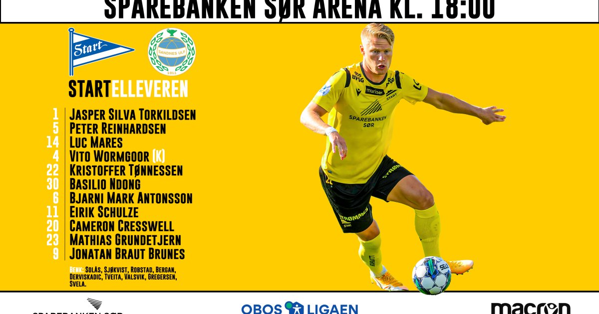 Disse starter mot Sandnes Ulf / Start