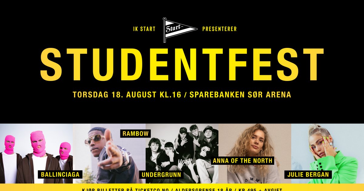 Over 1000 billetter solgt til "Studentfesten"! / Start